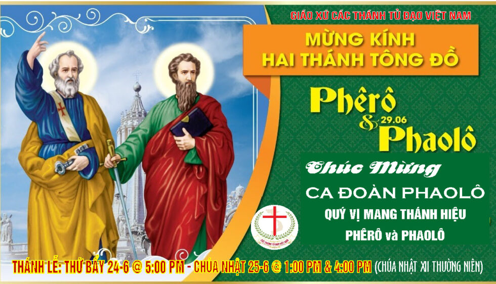 MÙNG KÍNH HAI THÁNH TÔNG ĐỒ PHÊRÔ VÀ PHAOLÔ | Giáo xứ các Thánh Tử Đạo ...